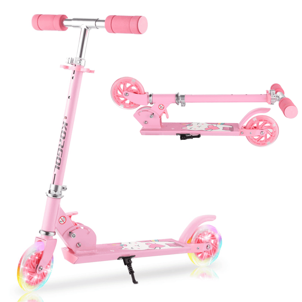 Legooin Pink Kick Scooter with 3 Adjustable Heights Children's Day Gift ...