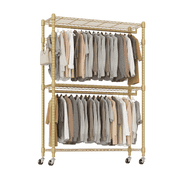 445LBS Rolling Clothes Rack with Cover, 81"H Adjustable Wire Portable ...