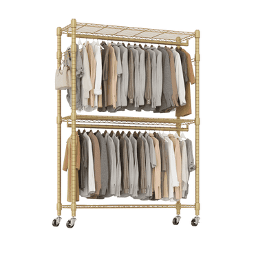445LBS Rolling Clothes Rack with Cover, 81"H Adjustable Wire Portable ...