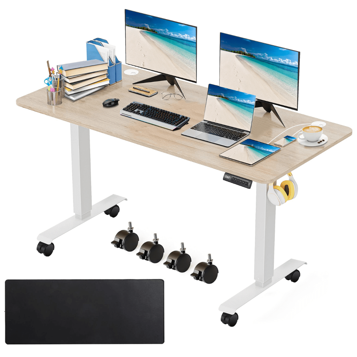Legooin 63x24 Electric Standing Desk One-button Lift Sit-Stand Table ...