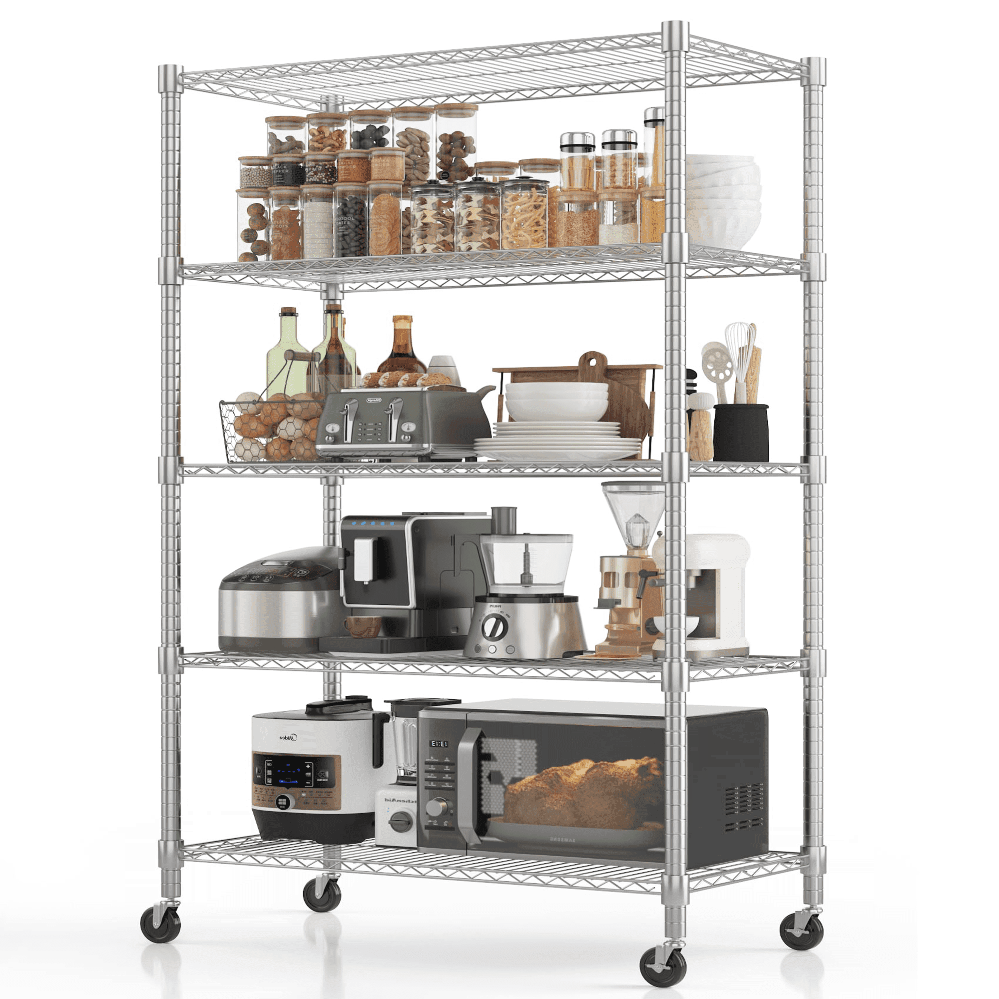 Legooin 5-Tier 82"H Metal Shelving Unit Storage Rack for Pantry Garage ...