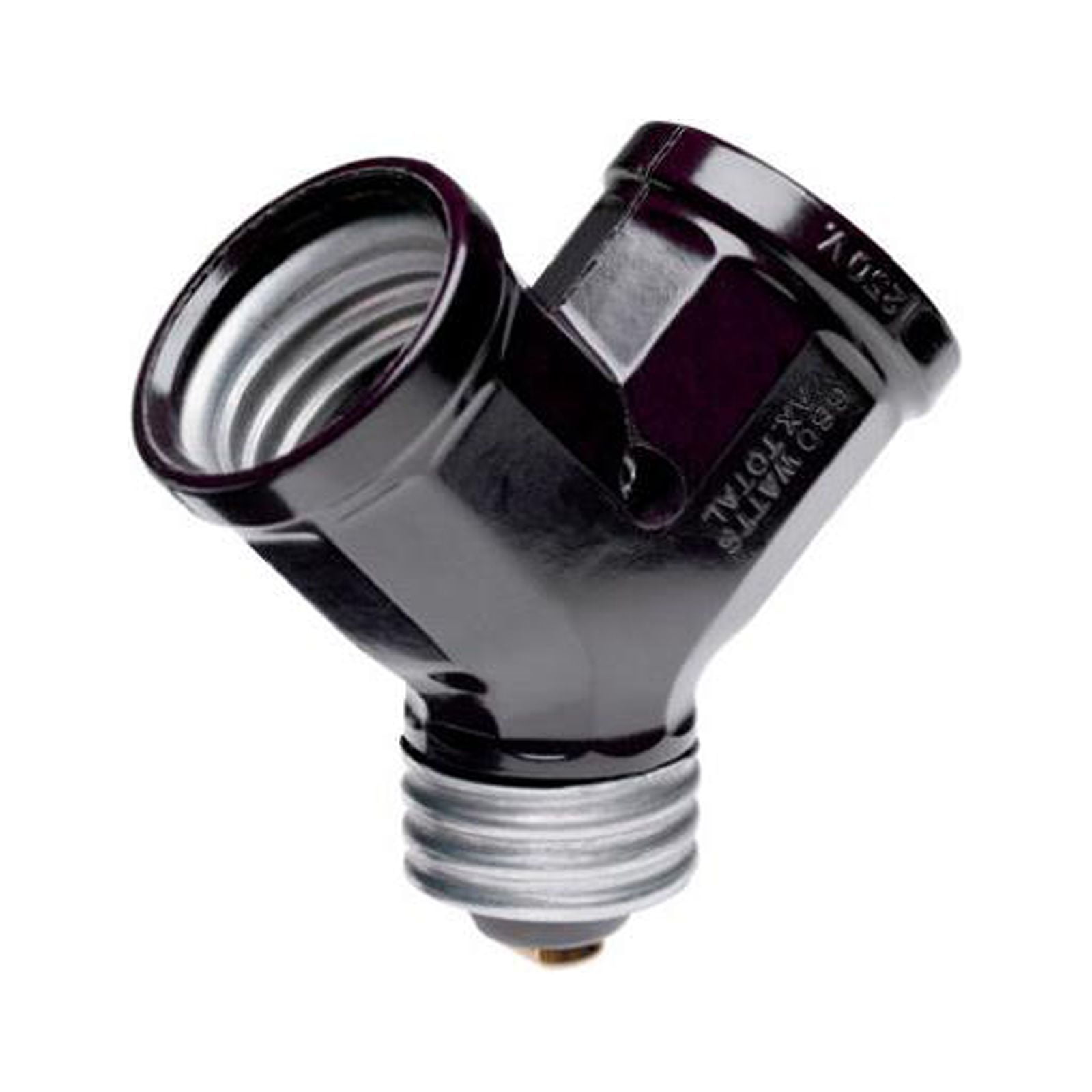 Legrand 128 Pass & Seymour Single to Twin Lampholder Adapter, Black ...