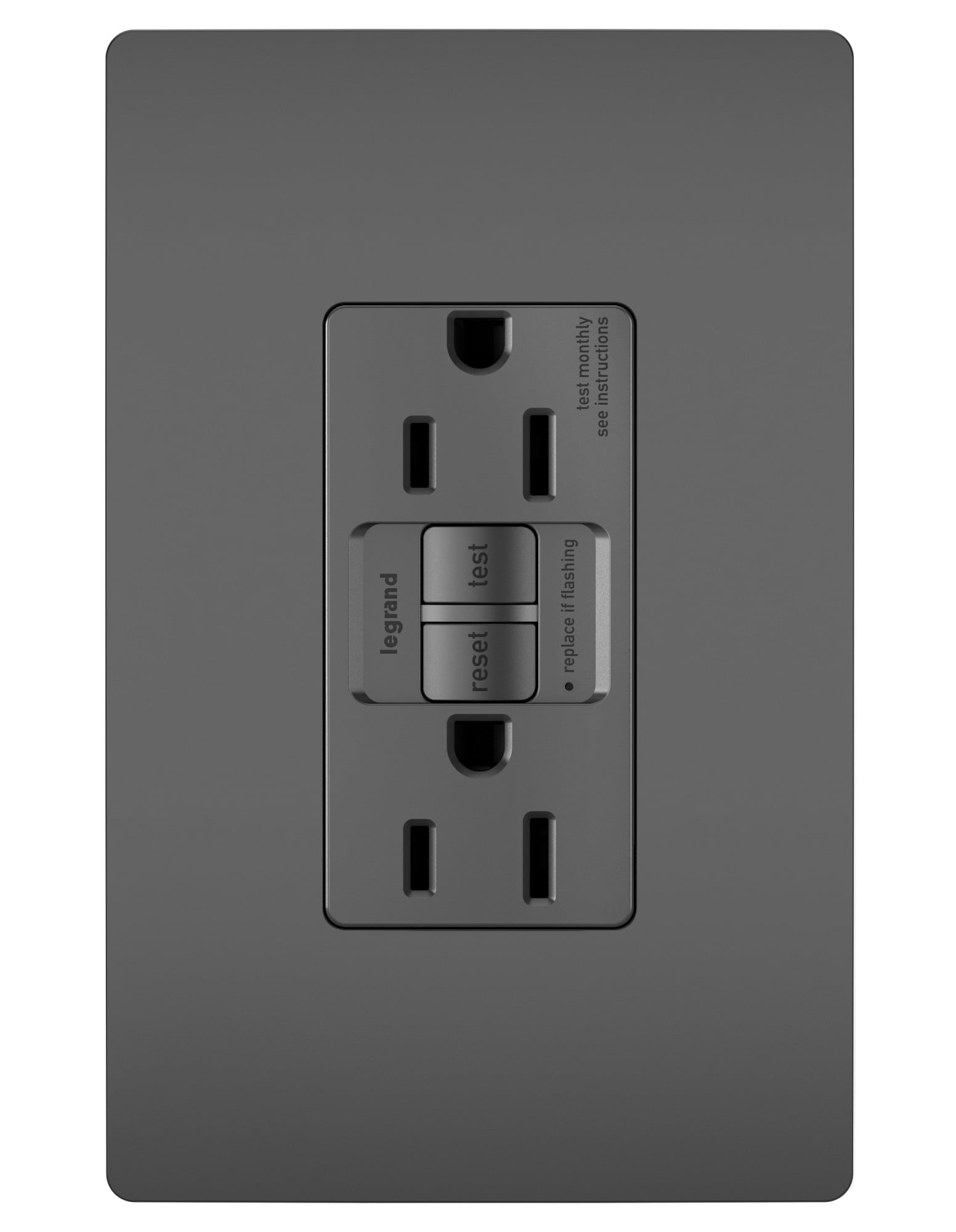 Legrand 1597 Radiant 15 Ampere Self-Test Gfci Electrical Outlet - Black ...