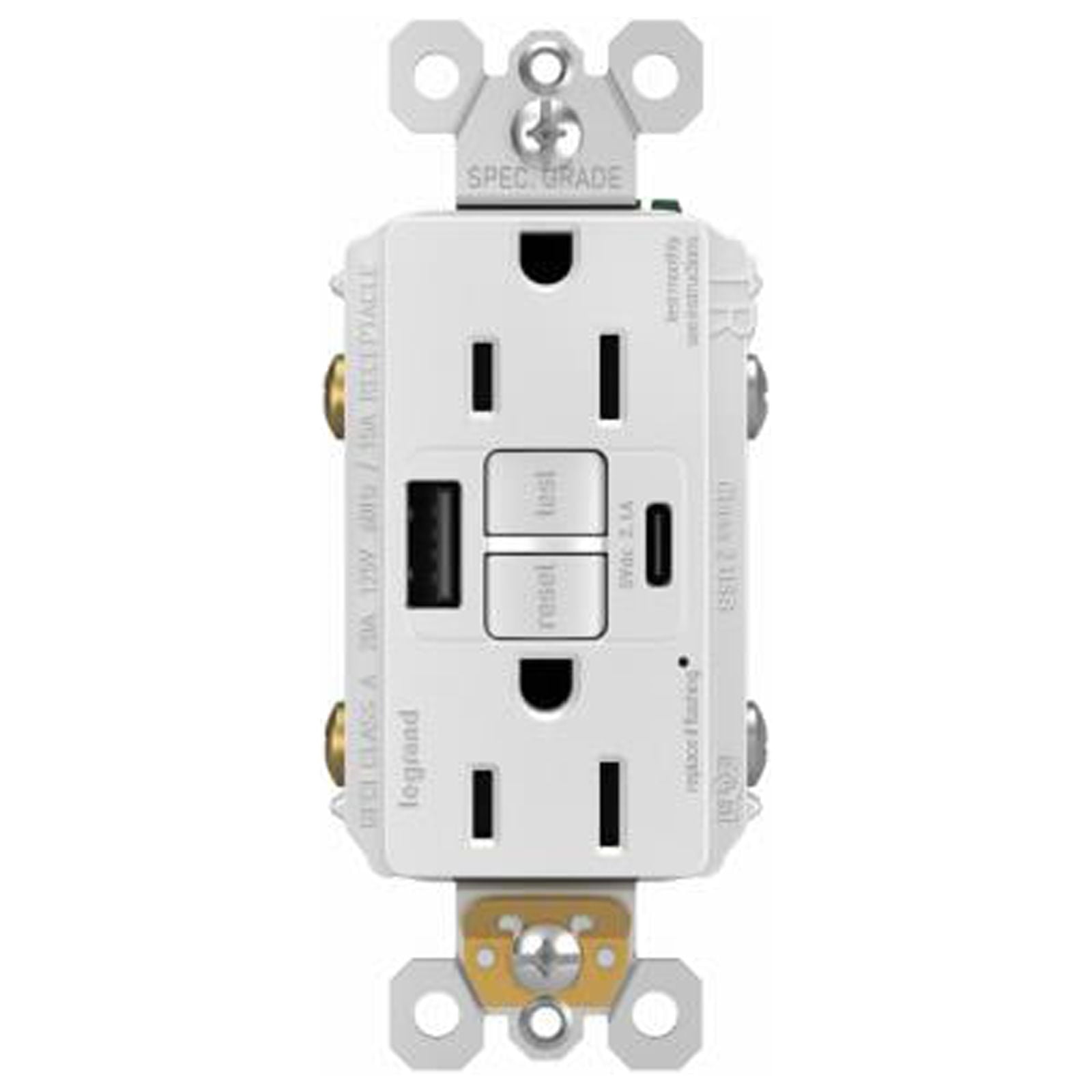 Legrand 1597TRUSBACWC4 Pass & Seymour Radiant 15A Tamper-Resistant Self ...