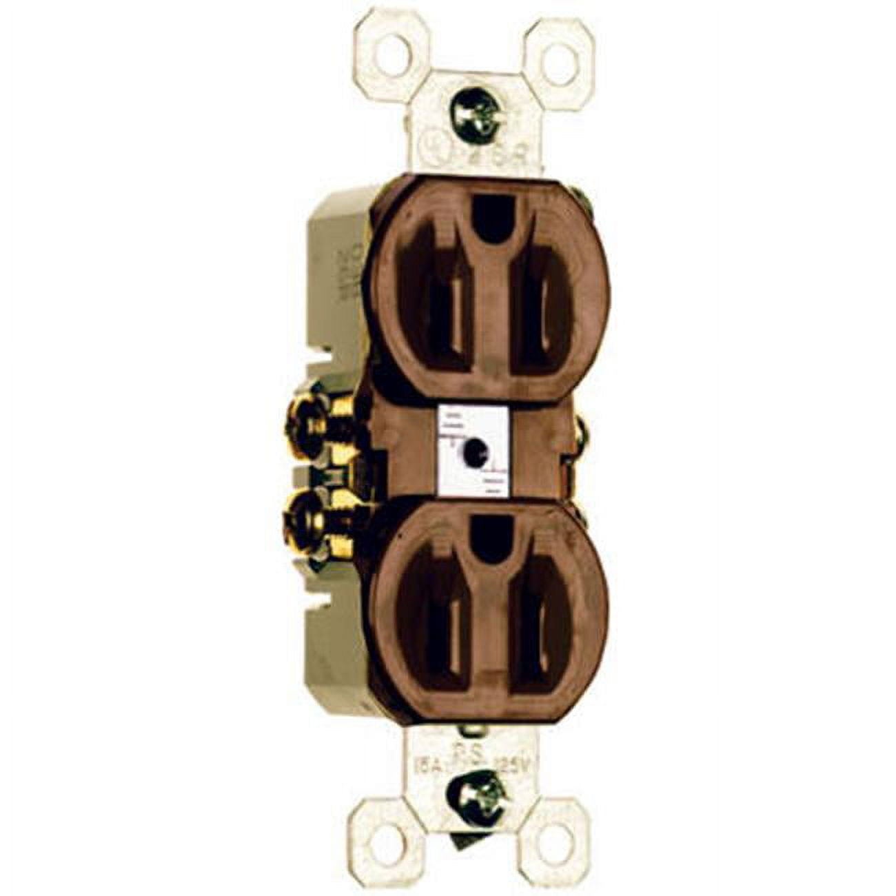 Legrand 3232TU Pass & Seymour Standard Duplex Outlet, Brown, 2-Pole, 3 ...