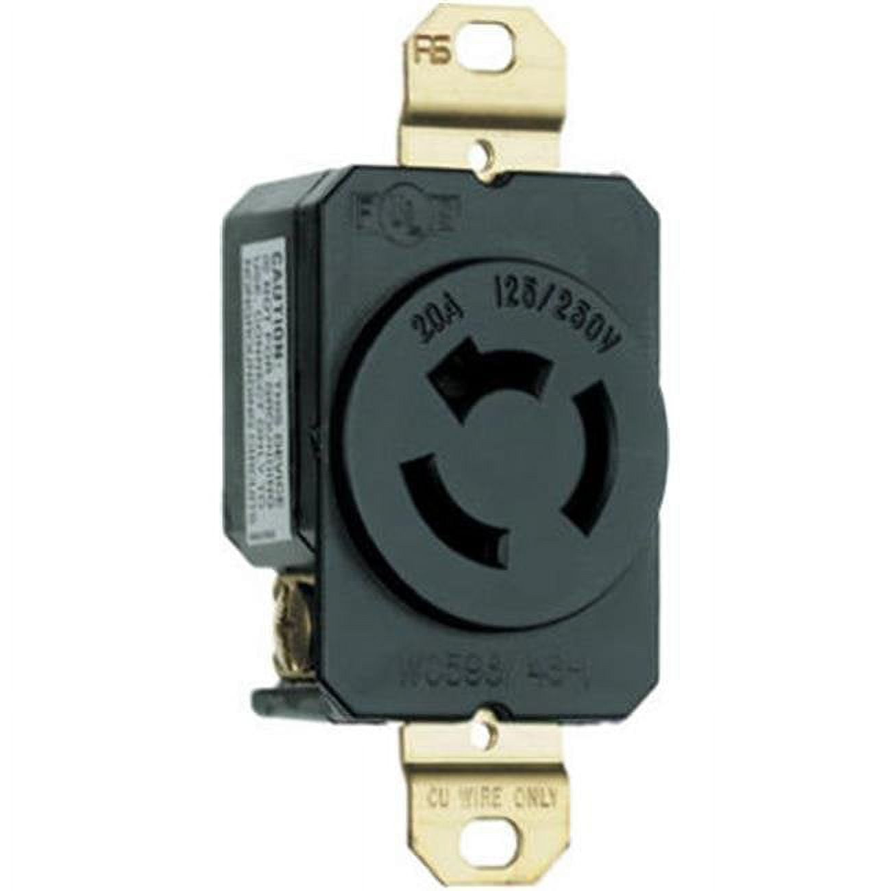 Legrand 7310 Pass & Seymour Locking Outlet, Black, Non-NEMA, 125/250 ...
