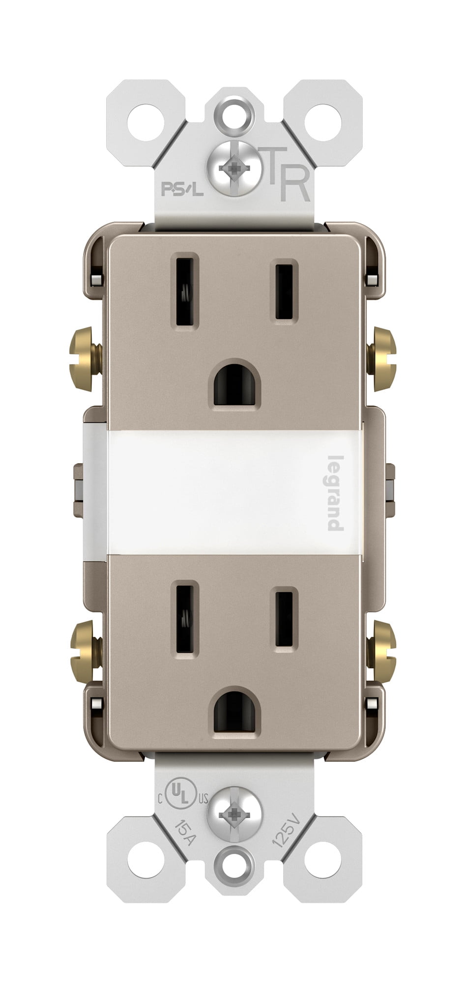 Legrand Radiant 15 amps 125 V Silver Combination Outlet 5-15 R 1 pk ...