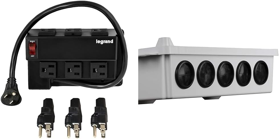 Legrand - OnQ Media Enclosure Power Strip, Half Width for Power Strip ...