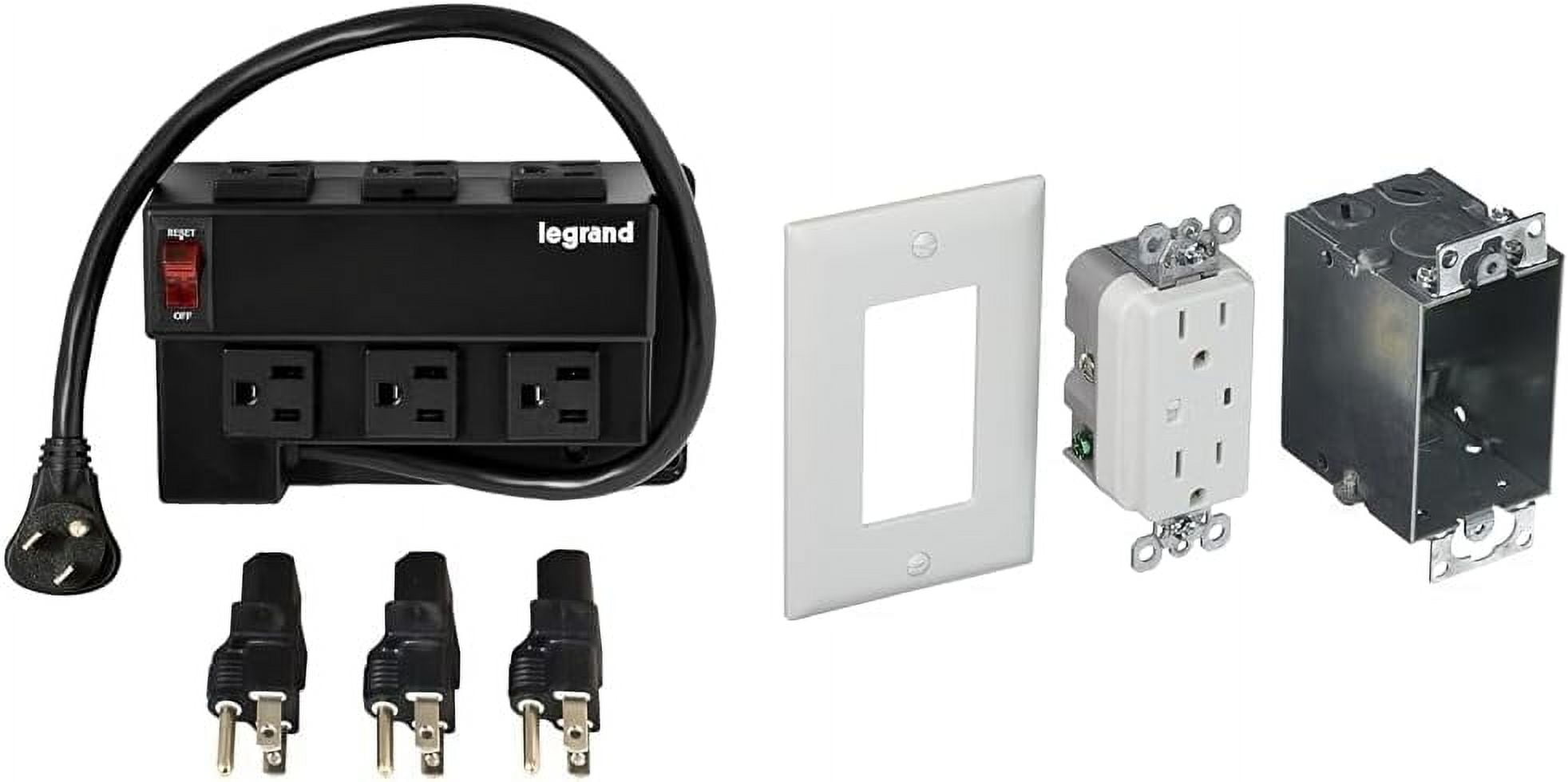 Legrand OnQ Media Enclosure Power Strip with 6 Outlets, 3 IEC C13 ...