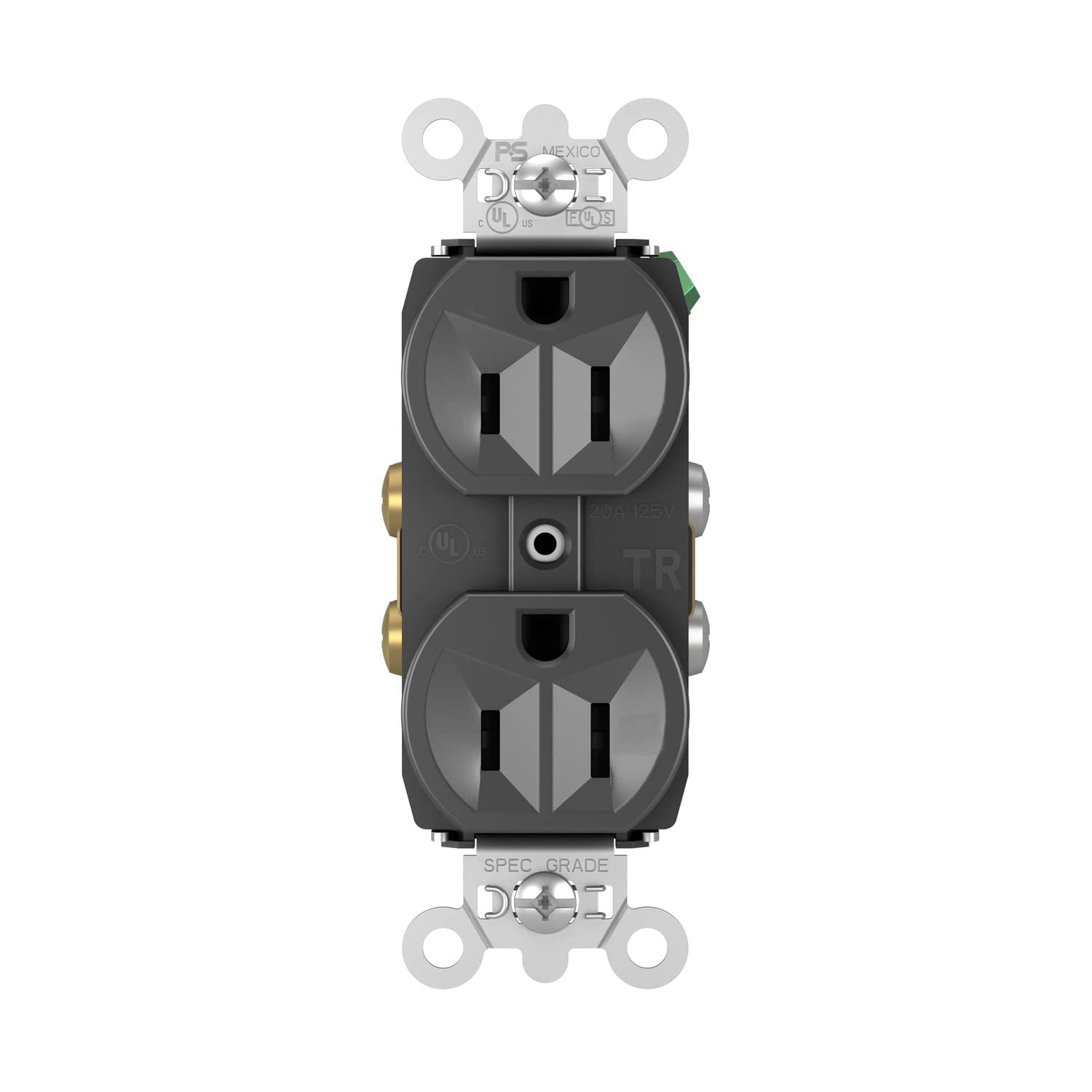 Legrand TR5262BKCC12 Black 15 A Duplex Outlet with Back and Side Wires ...