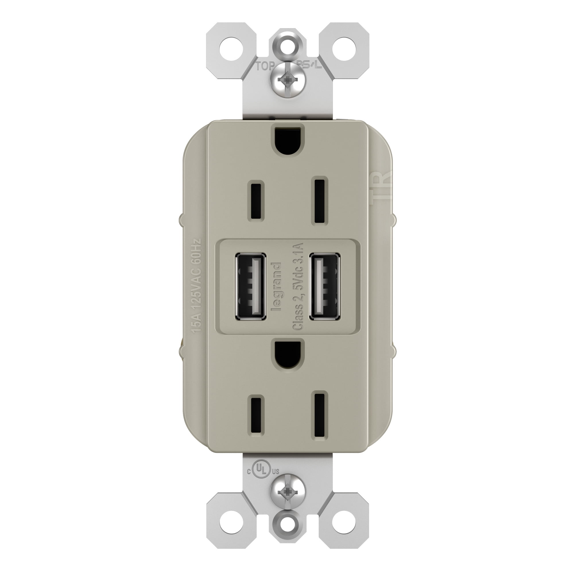 Legrand Tm826usb Radiant 15 Ampere Tamper-Resistant Electrical Outlet ...