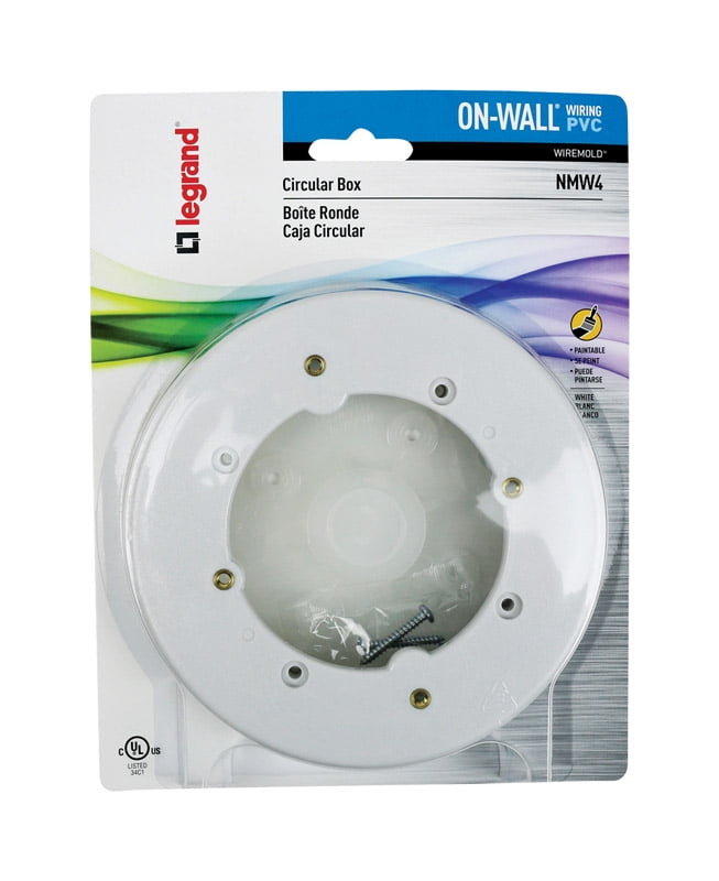 Wiremold White Round Fixture Box NMW4 - Walmart Business Supplies