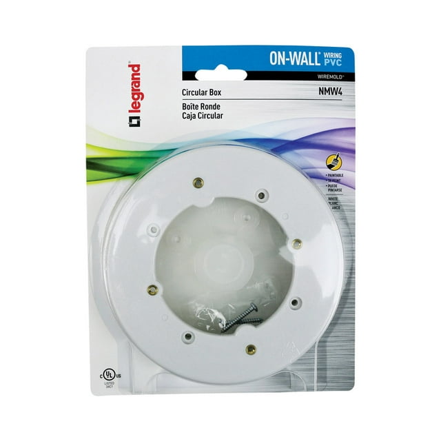 Wiremold White Round Fixture Box NMW4 - Walmart Business Supplies