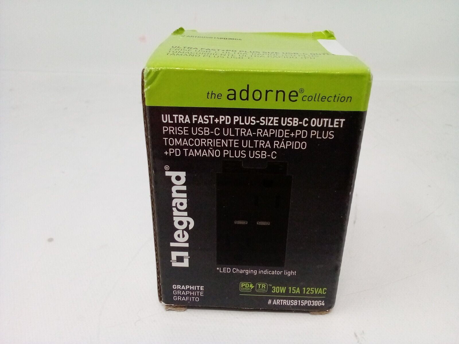 Legrand adorne Ultra-Fast 30W USB-C Outlet 15A 125VAC - Model ...