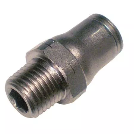 Legris 3675 60 14 Male Connector, 3/8 In Tube Size, Brass, Silver ...