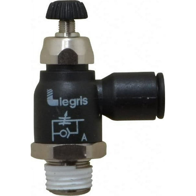 Legris 8mm Tube OD x 1/4 Male BSPT Compact Meter Out Flow Control Valve 14.5 to 145 PSI, Nylon ...