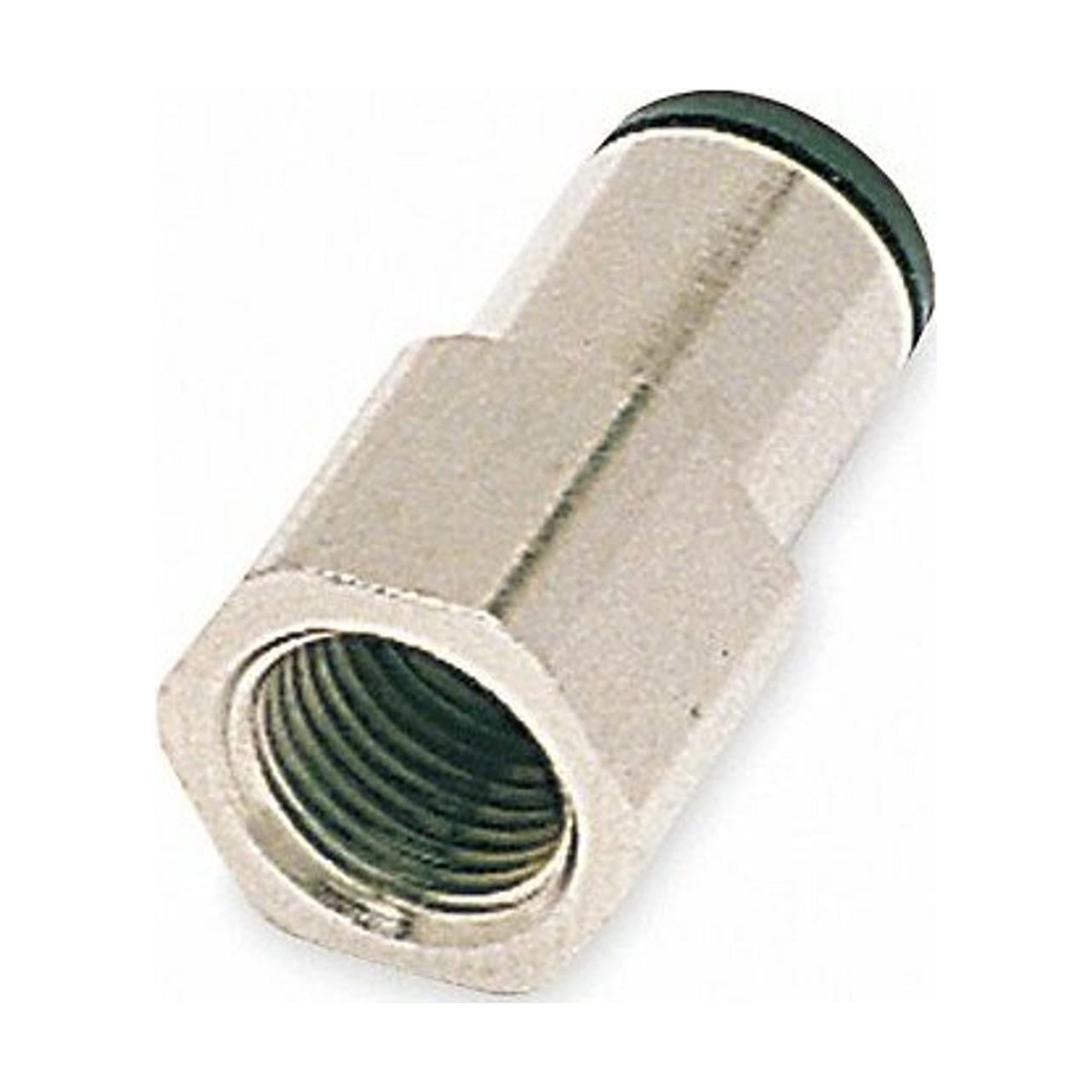 Push-Fit Adapter Fitting, 1/4 in Tube Size, Brass, Silver, 10 PK ...