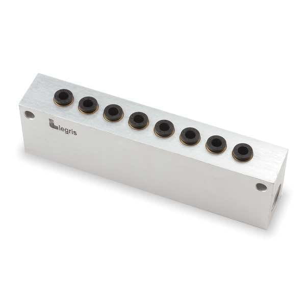 Legris Manifold,Metal,Anodized Aluminum,BSPP 3310 06 13 - Walmart.com