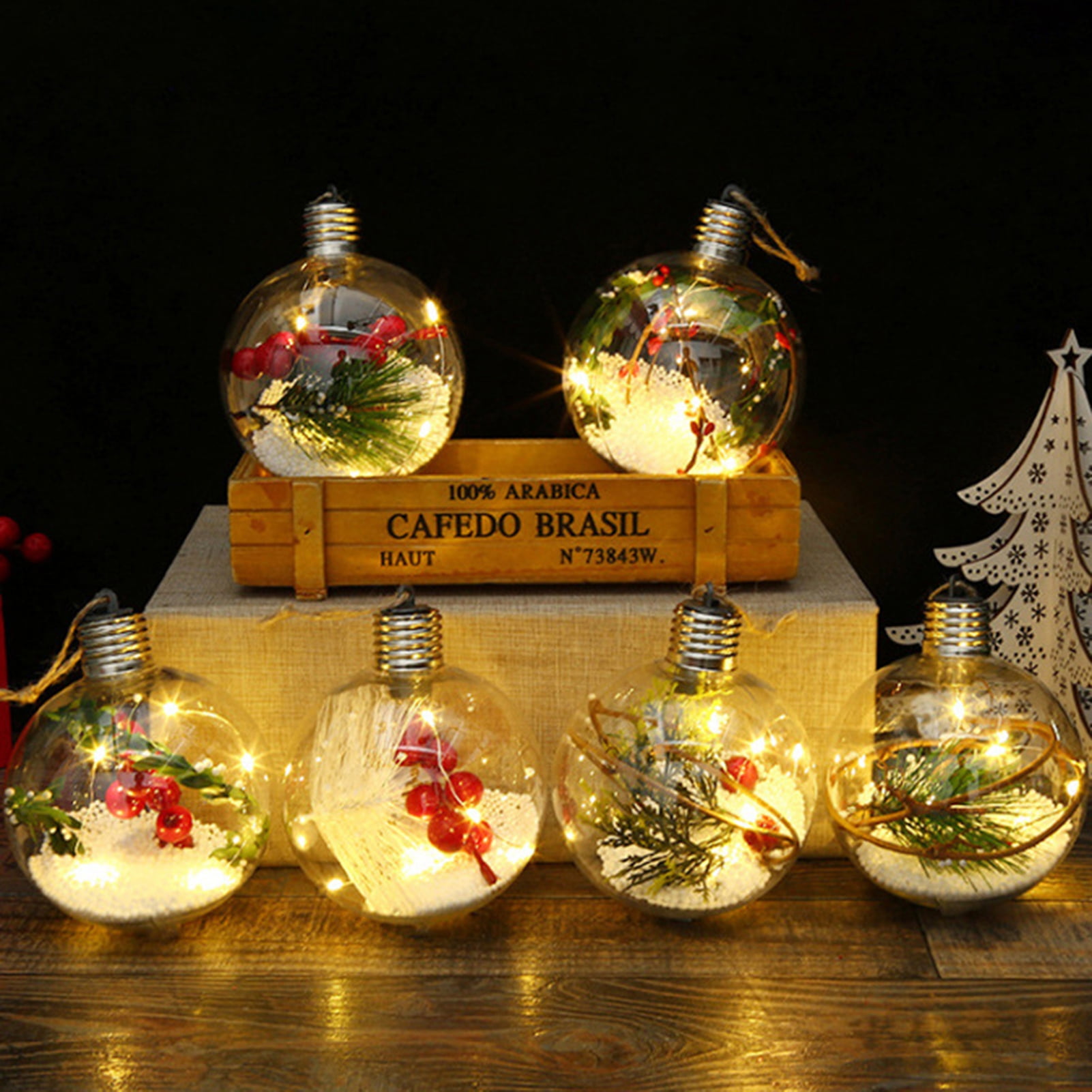 Legxiet Christmas LED Bulb Luminous Festive Decorative Portable Xmas ...