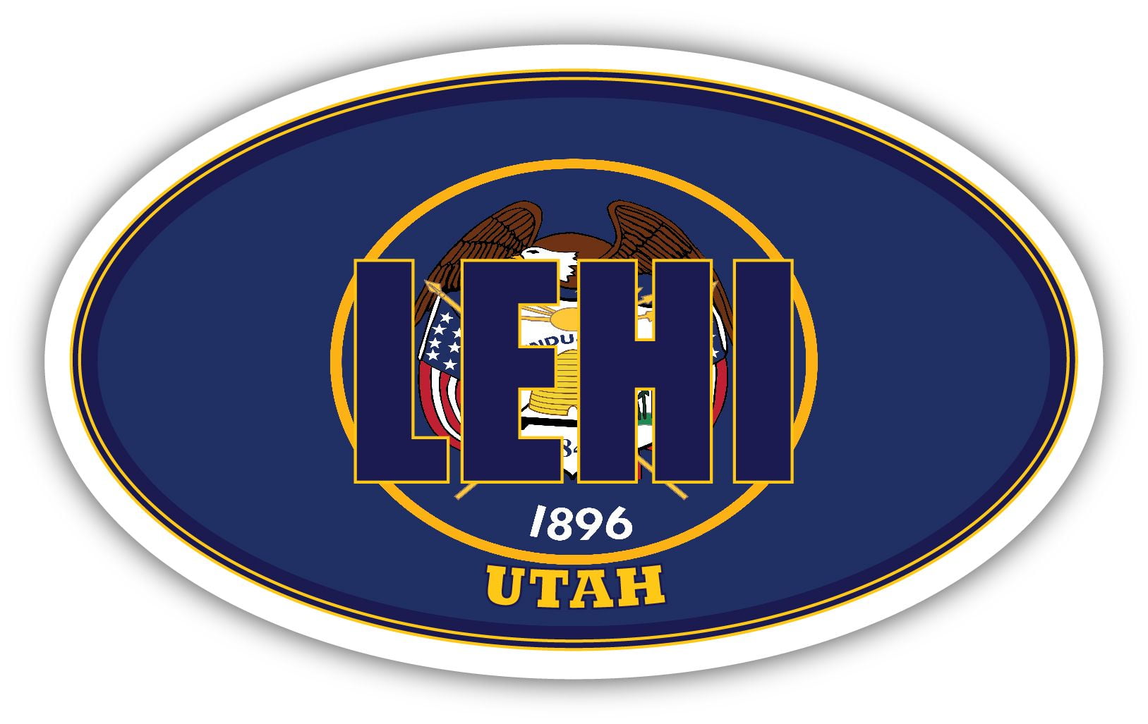 Lehi City Utah State Flag | UT Flag Utah County Oval State Colors ...