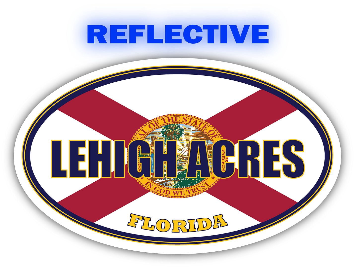 Lehigh Acres City Florida State Flag | FL Flag Lee County Oval State ...