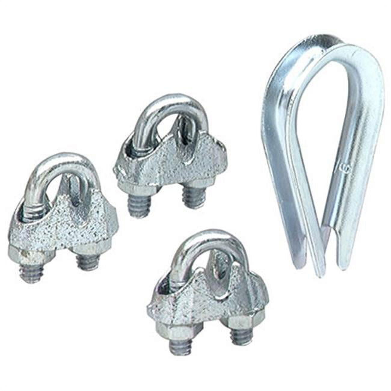 Lehigh Group .25in. Wire Rope Thimble & Clamp Set 7315-6 - Walmart.com