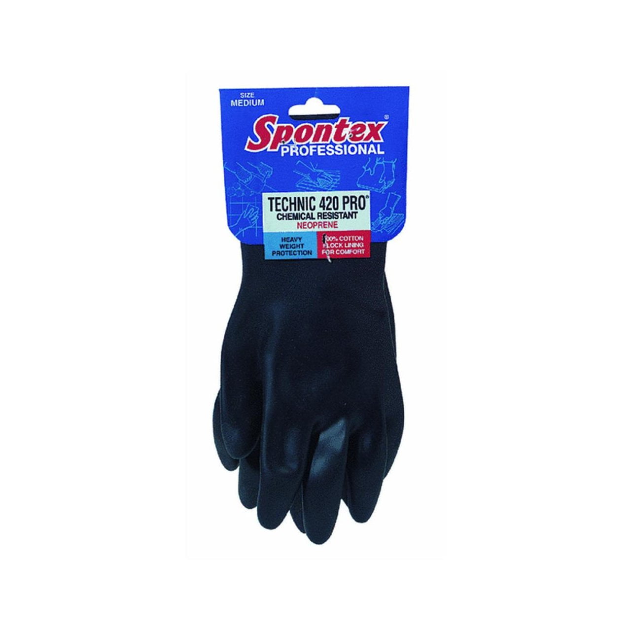 Lehigh Spontex 33545 Technic 420 Black Neoprene Glove medium - Walmart.com