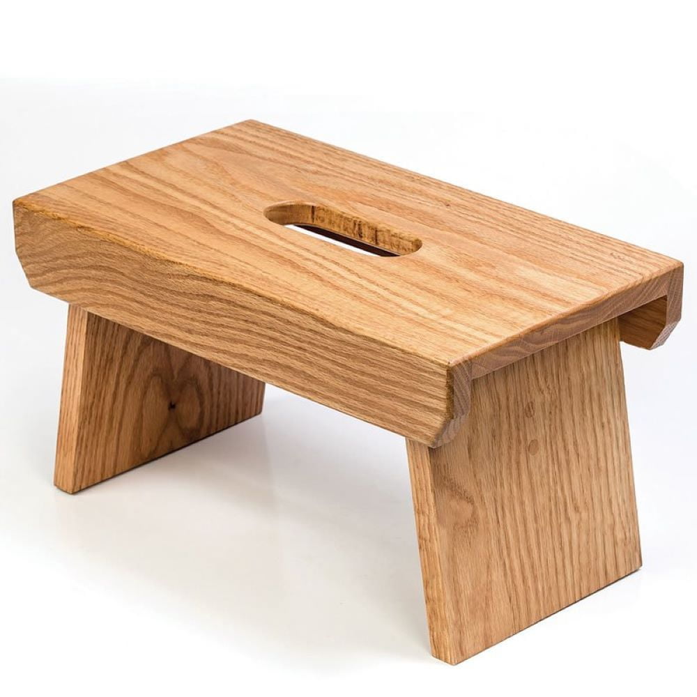 Lehman's Amish-Made Step Stool, Handmade Oak Wood with Cut Out Handle ...