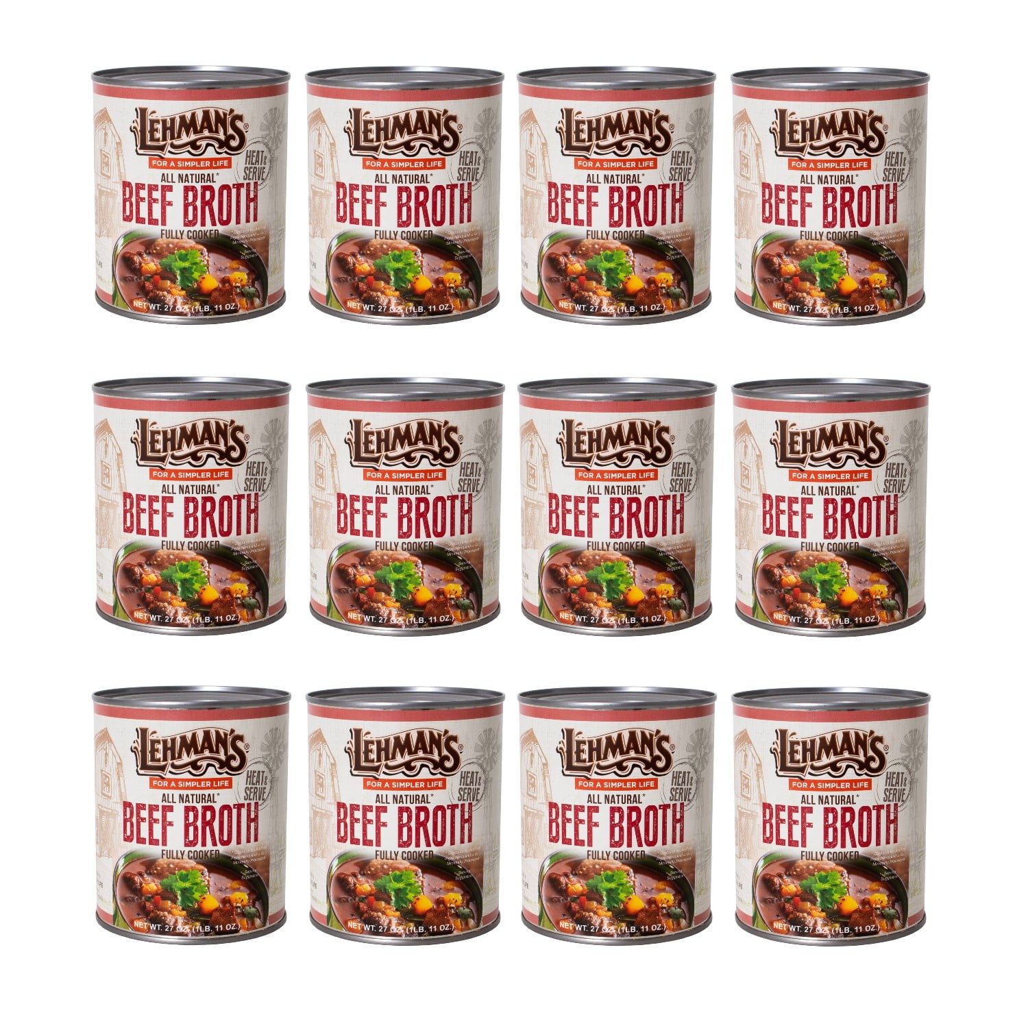 Lehman's Canned Beef Broth for Baking, Cooking and Pantry, All Natural ...