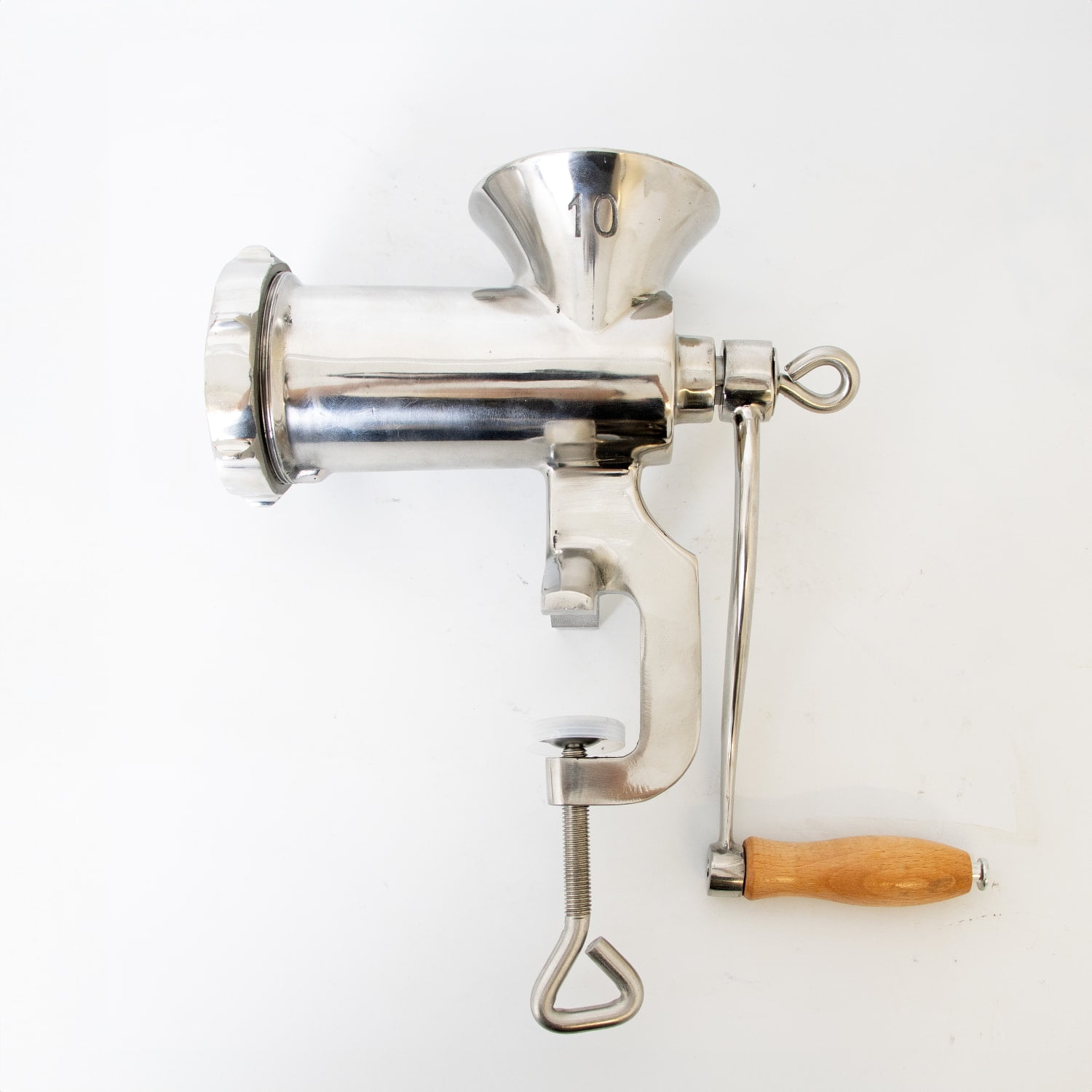 Lehman's Clamp-Down Meat Grinder #10, Manual Hand-Cranked Stainless ...
