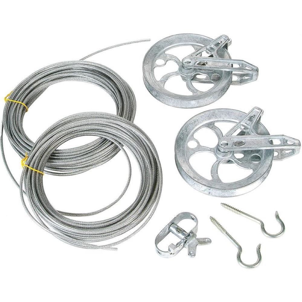 Lehman's Complete Clothesline Set, Stranded Metal Wire, Zinc Pulleys ...