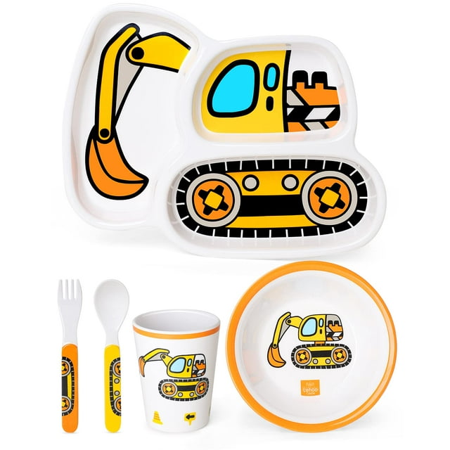 Lehoo Castle Kids Plates and Bowls Sets, Kids Dinnerware Set Includes ...