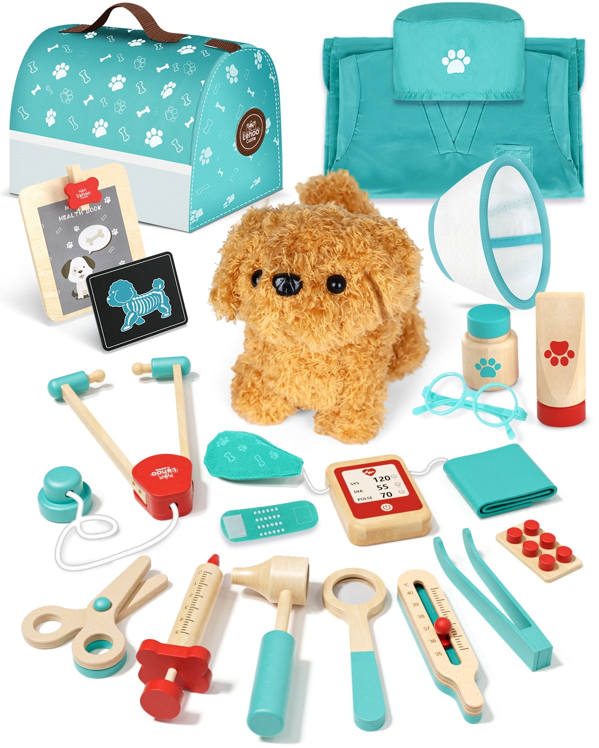 Lehoo Castle Veterinary Playset, 21Pcs Pretend Play Doctor Kit, Gifts ...
