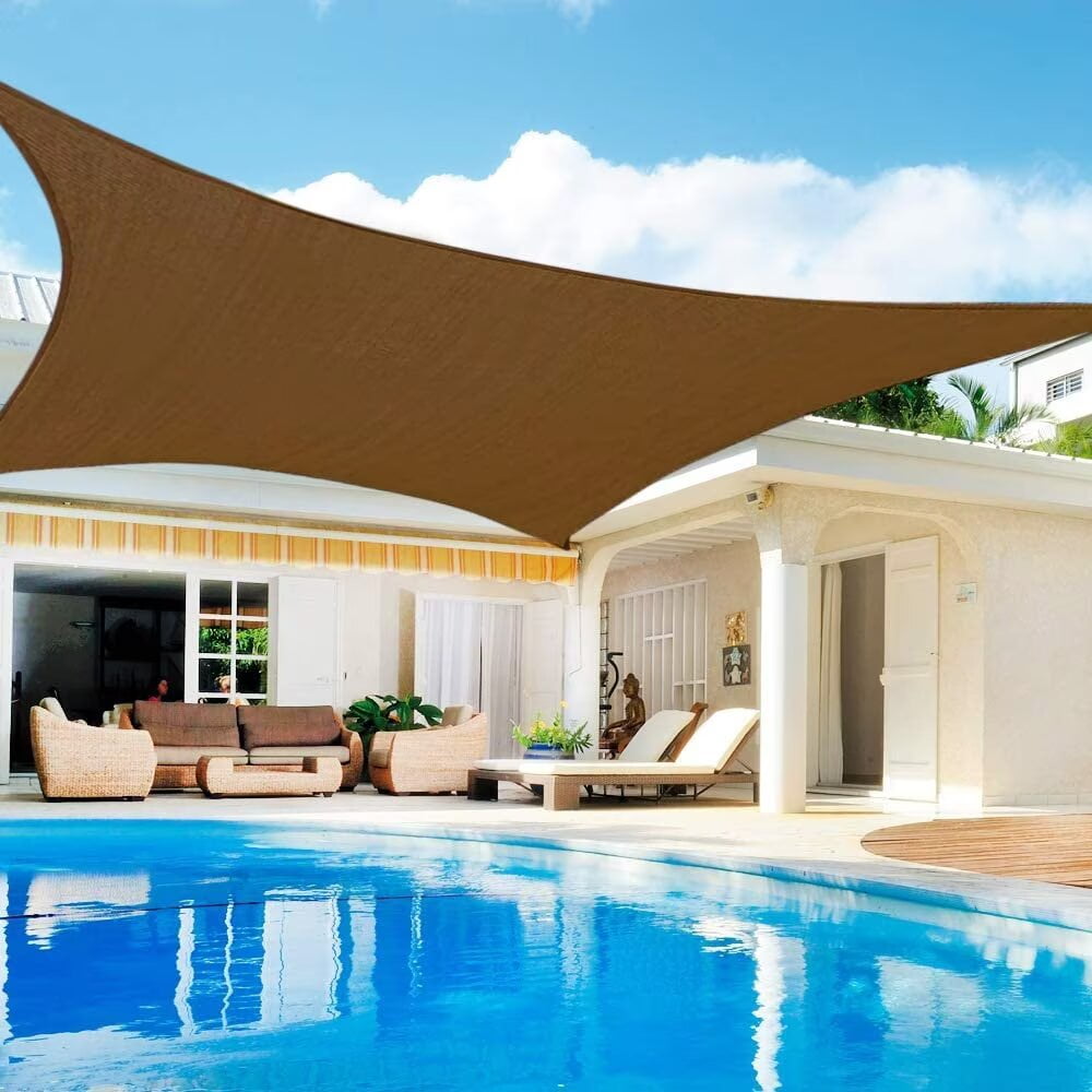 Lehood 185 GSM HDPE Rectangle Brown Sun Shade Sail - 95% UV Block ...