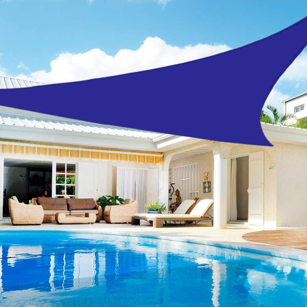 Lehood 185 GSM HDPE Triangle Blue Sun Shade Sail - 95% UV Block ...