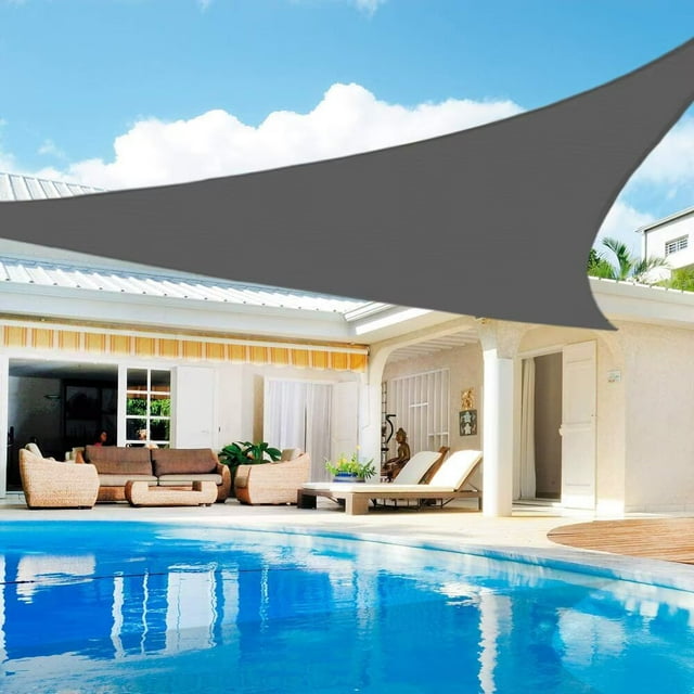 Lehood 185 GSM HDPE Triangle Grey Sun Shade Sail - 95% UV Block ...