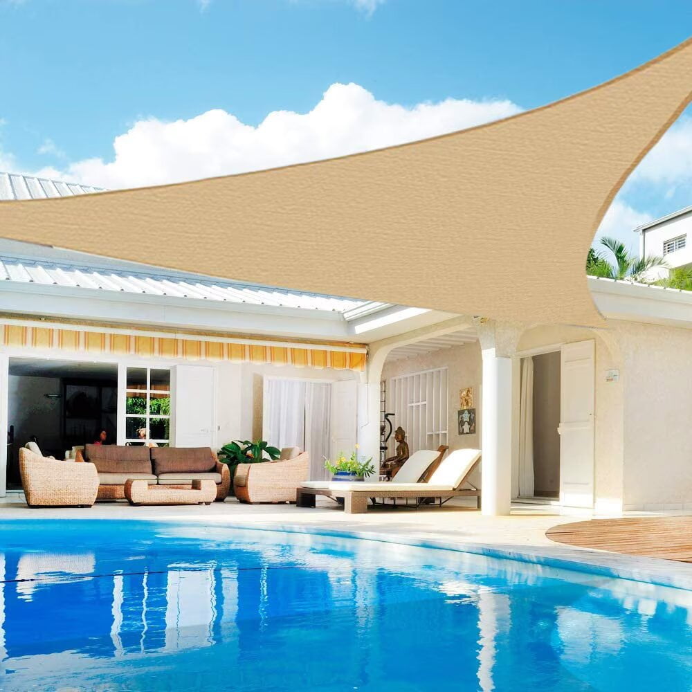 Lehood 185 GSM HDPE Triangle Sand Sun Shade Sail - 95% UV Block ...
