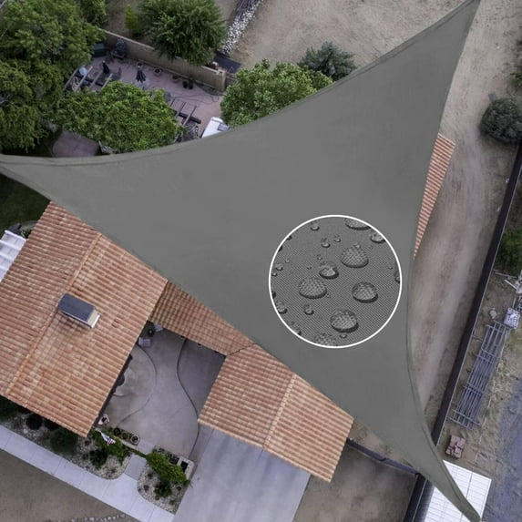Lehood 300D Oxford Waterproof Triangle Grey Sun Shade Sail | UV ...