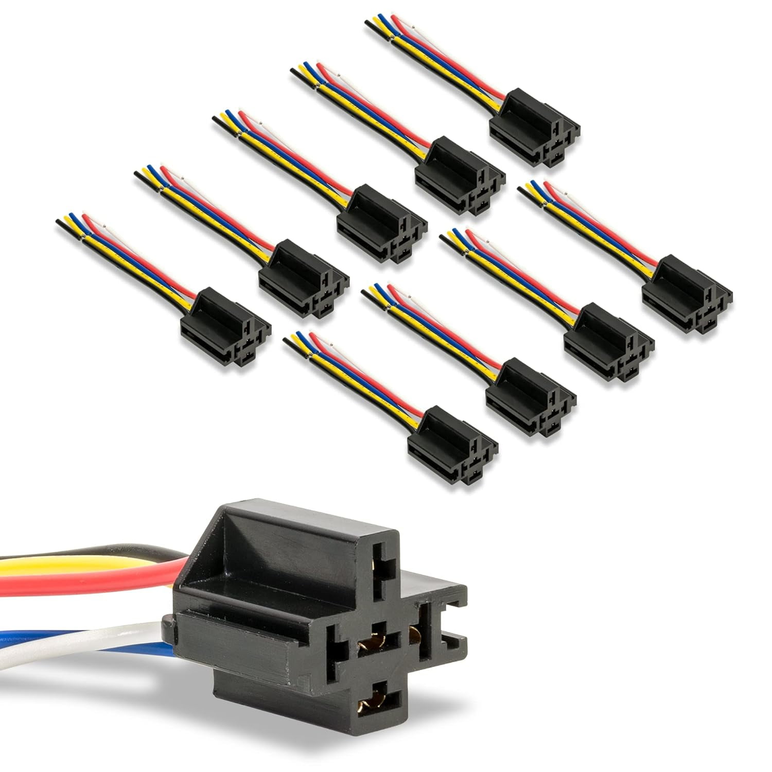 Lei Song 10pc 10-Pack - Bosch 12v Dc 5-Pin Spdt Interlock Relay Socket ...