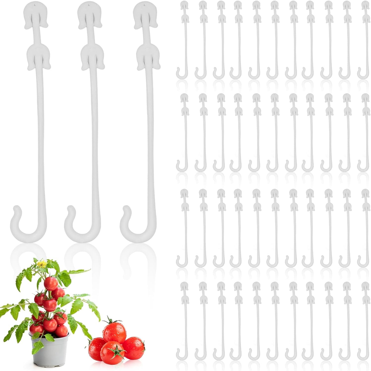 Lei Song 150Pcs Plant Climbing Hooks, Tomato Support Clips, Tomato Vegetable Support J-Hook ...
