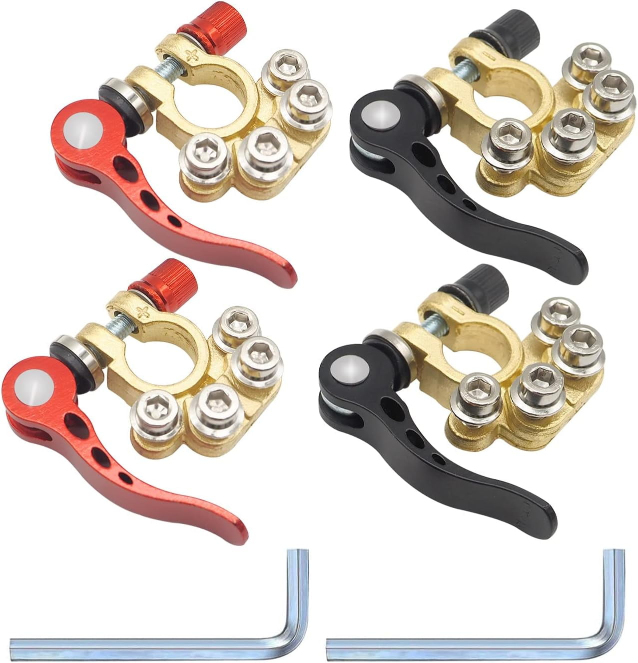 Lei Song 4-Piece Battery Terminal Connector Kit - 4-Way Quick Release ...