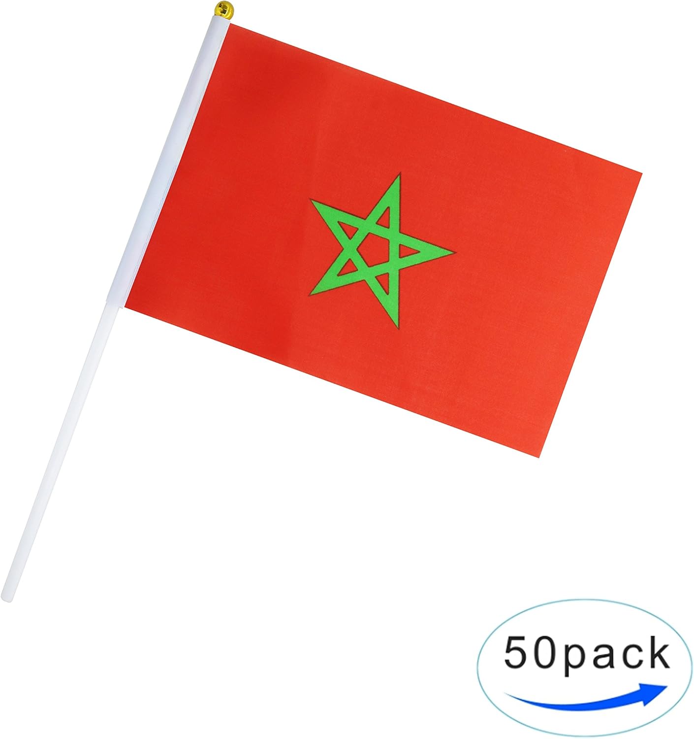 Lei Song 50 Pack Hand Held Small Mini Flag Morocco Flag Stick Flag ...