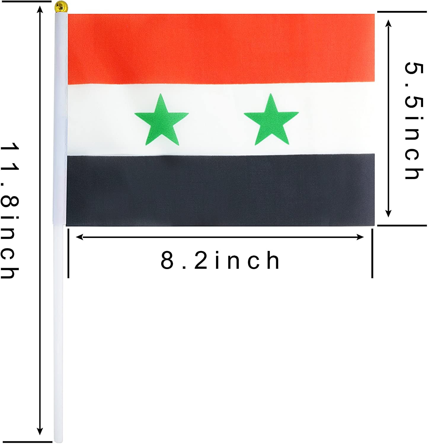 Lei Song 50 Pack Hand Held Small Mini Flag Syria Flag Stick Flag Round ...