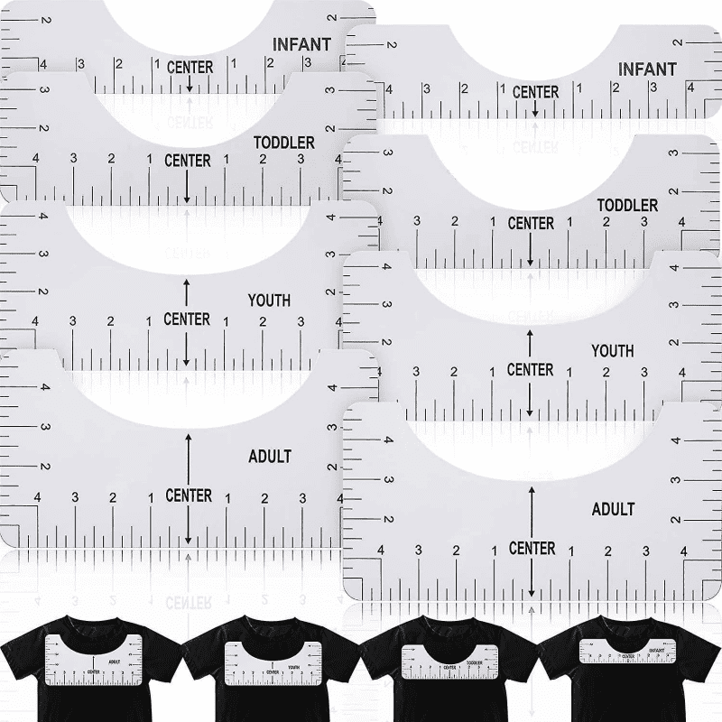 Lei Song 8 Pieces Tshirt Alignment Tool Tshirt Ruler Guide Tool Tshirt ...
