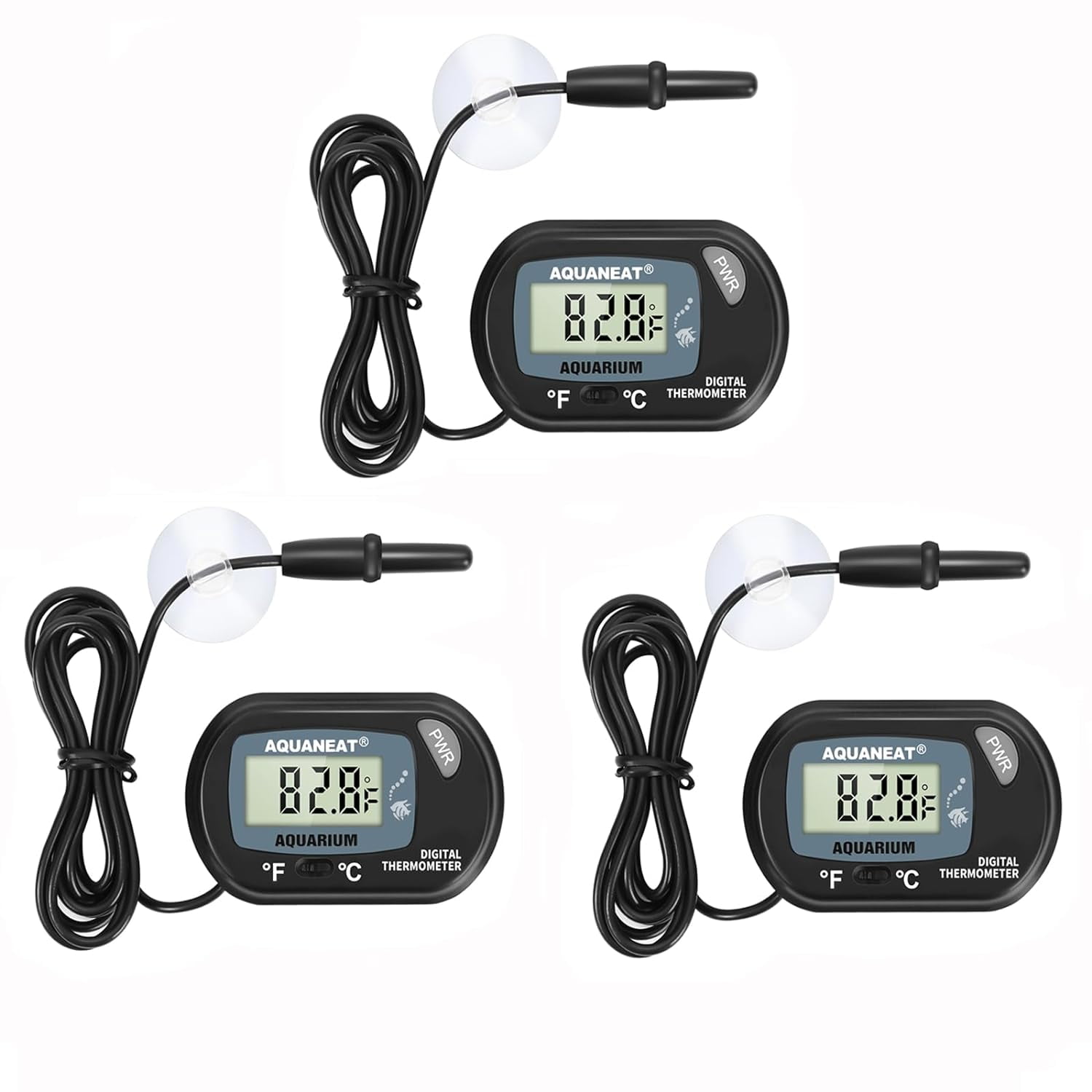 Lei Song AQUANEAT 3 Pack Aquarium Thermometer, Fish Tank Thermometer ...