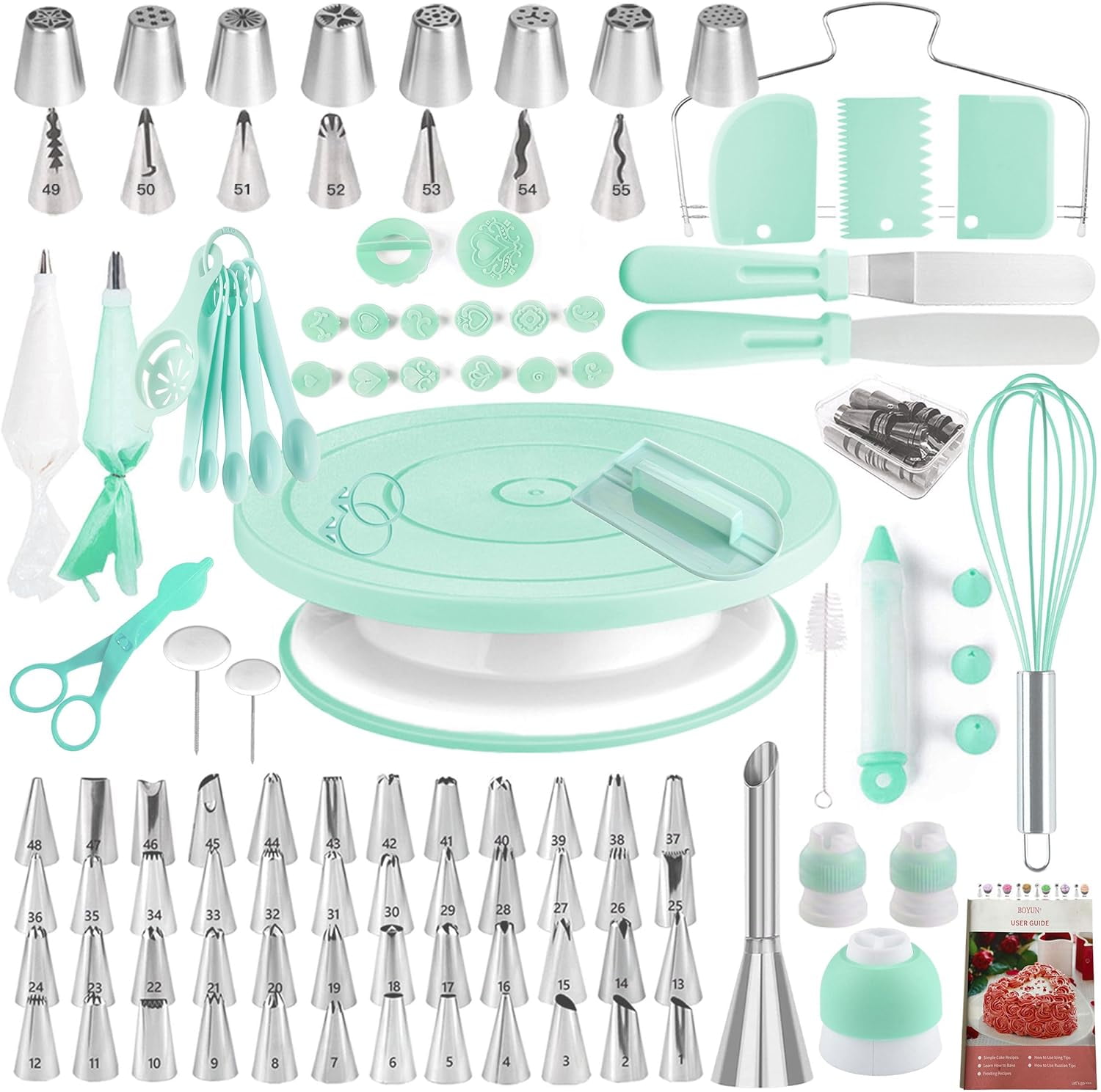 Lei Song Green-Cake Decorating Supplies Kit for Beginners, Set of 138 ...