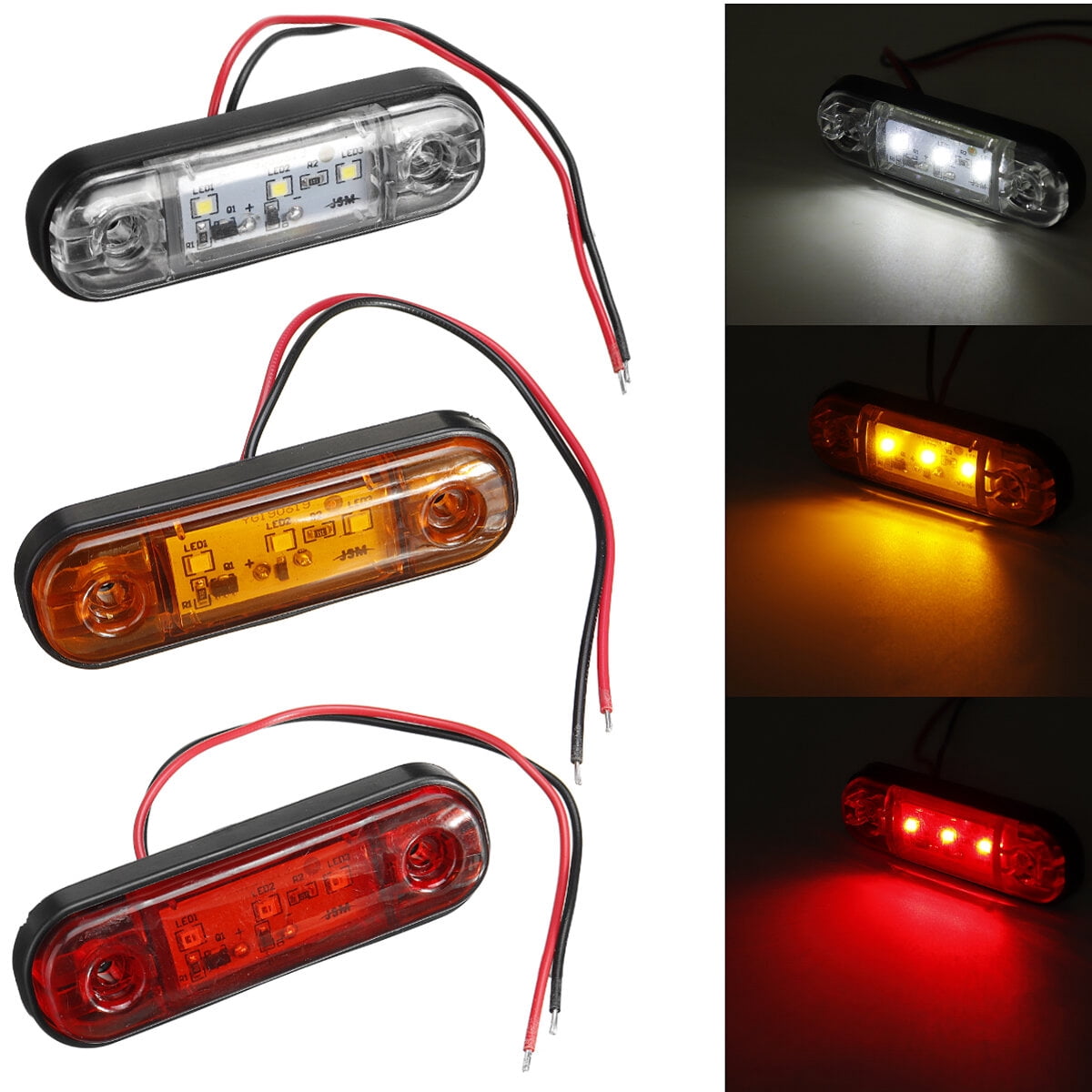 Lei Song LED Side Marker Indicator Light Waterproof compatible 12V 24V ...