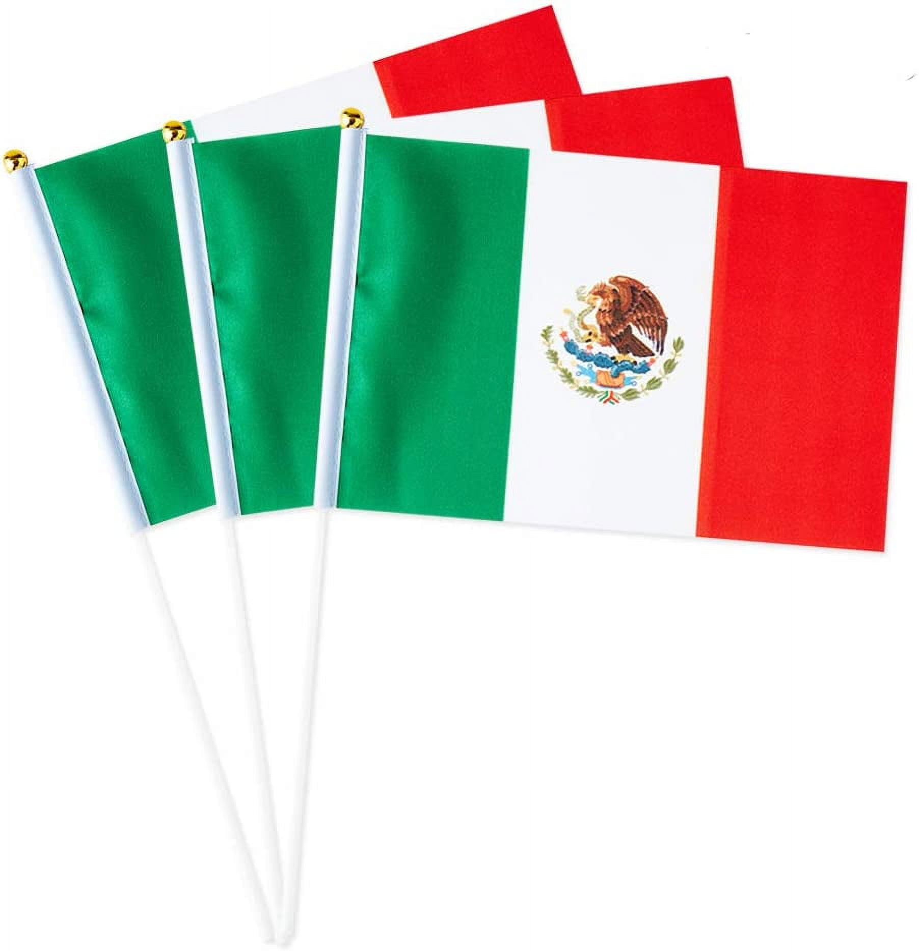 Lei Song Mexico Flag Mexican Small Stick Mini Hand Held Flags ...