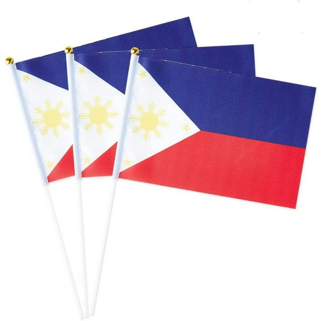 Lei Song Philippines Flag Filipino Small Stick Mini Hand Held Flags ...