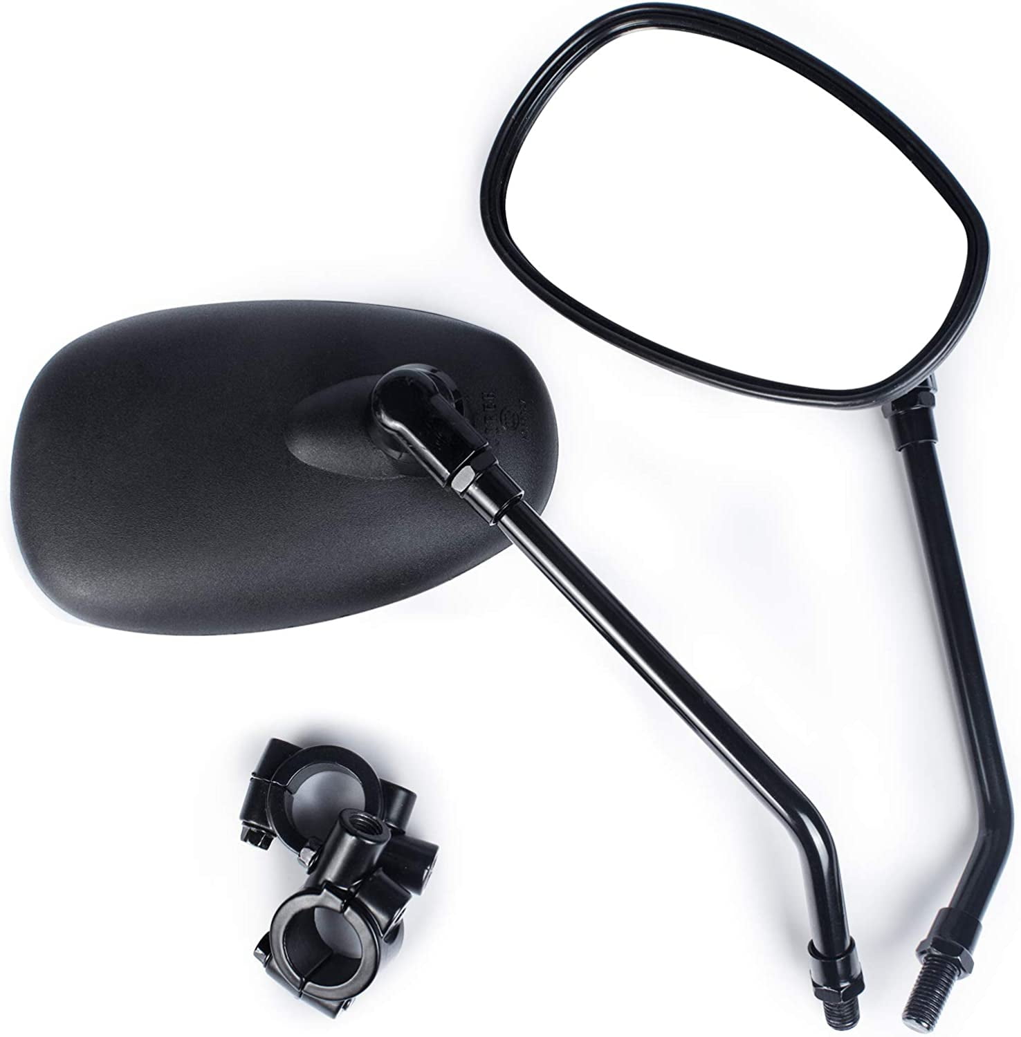 Lei Song Retangle Black-Motorcycle Mirrors, compatible10mm Chrome ...
